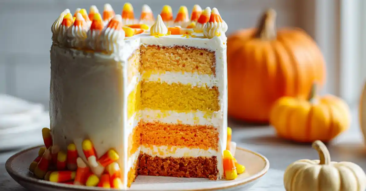 Candy Corn Cake Recipe – Easy Halloween & Birthday Dessert Idea - easyummies