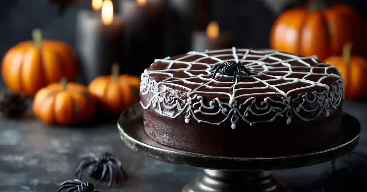 Spiderweb Chocolate Cake Recipe – Easy Halloween Dessert